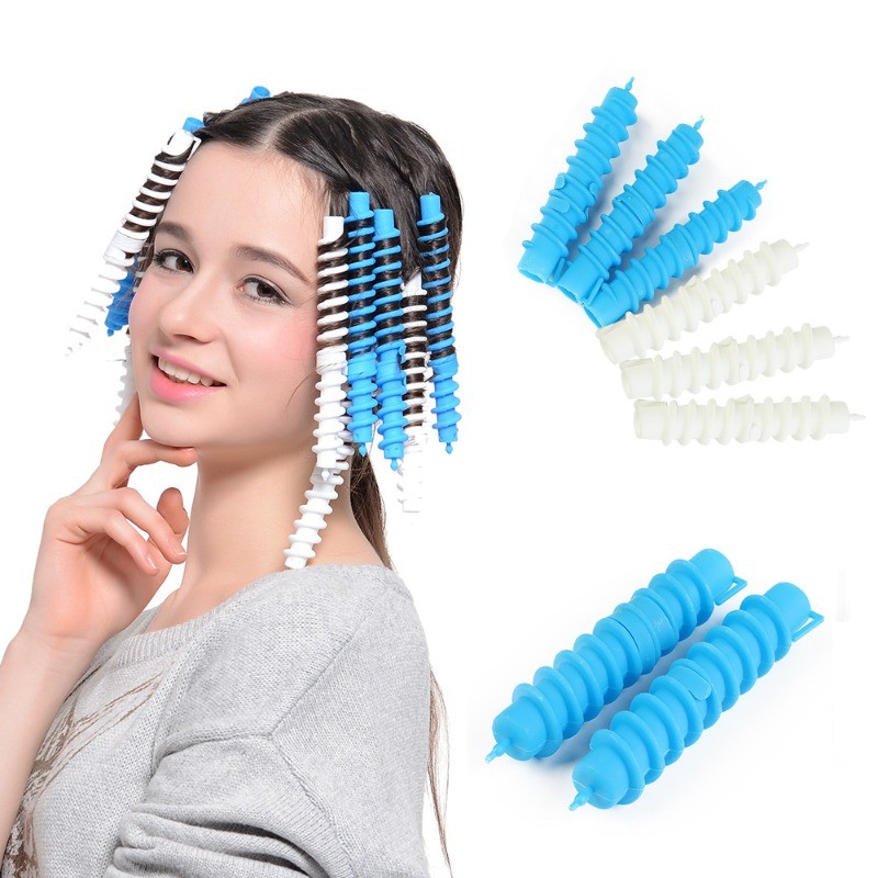 Jual 12pcs Spiral Perm Rods Salon Grade Hollow Core Curling Tools 11.7 ...