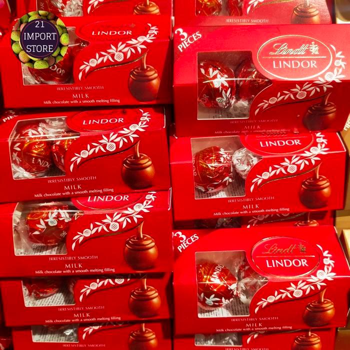 Jual lindt Lindor Swiss Milk Chocolate | Cokelat Lindor 3 Pcs | 1 Pack ...