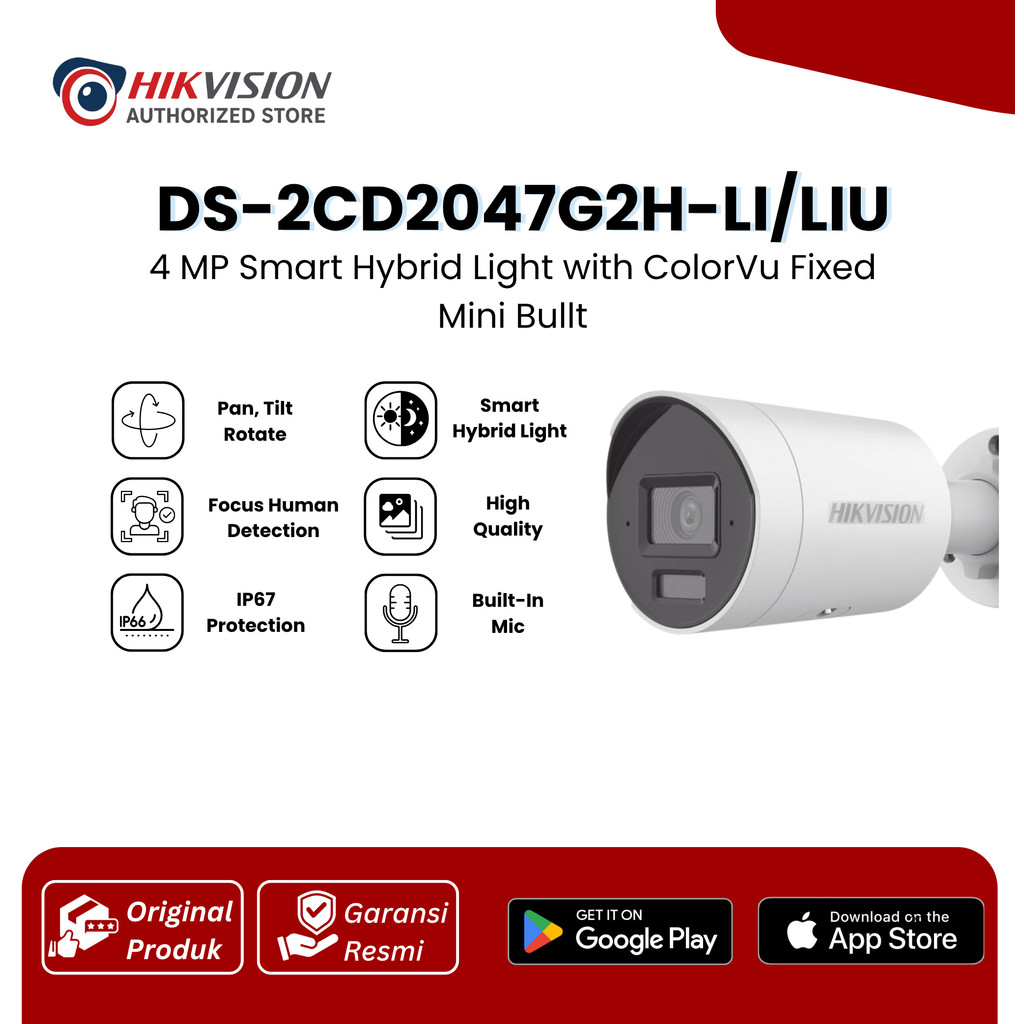 Jual HIKVISION DS-2CD2047G2H-LI(U) IP KAMERA 4MP MALAM BERWARNA SMART ...