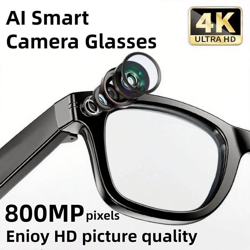 Jual 4K AI Smart Photochromic Glasses Camera Bluetooth Call Voice ...