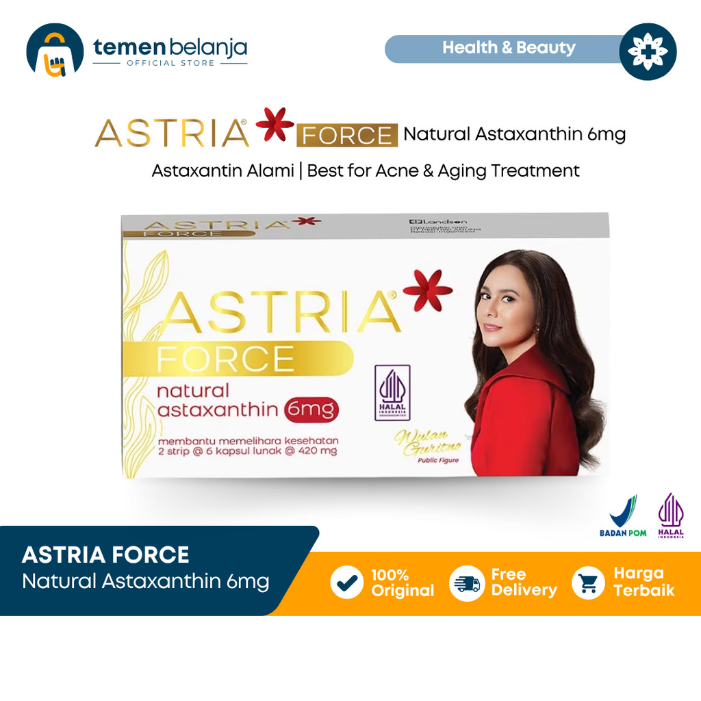 Jual [ TERLARIS ] ASTRIA FORCE Natural Astaxanthin 6mg | Antioksidan ...