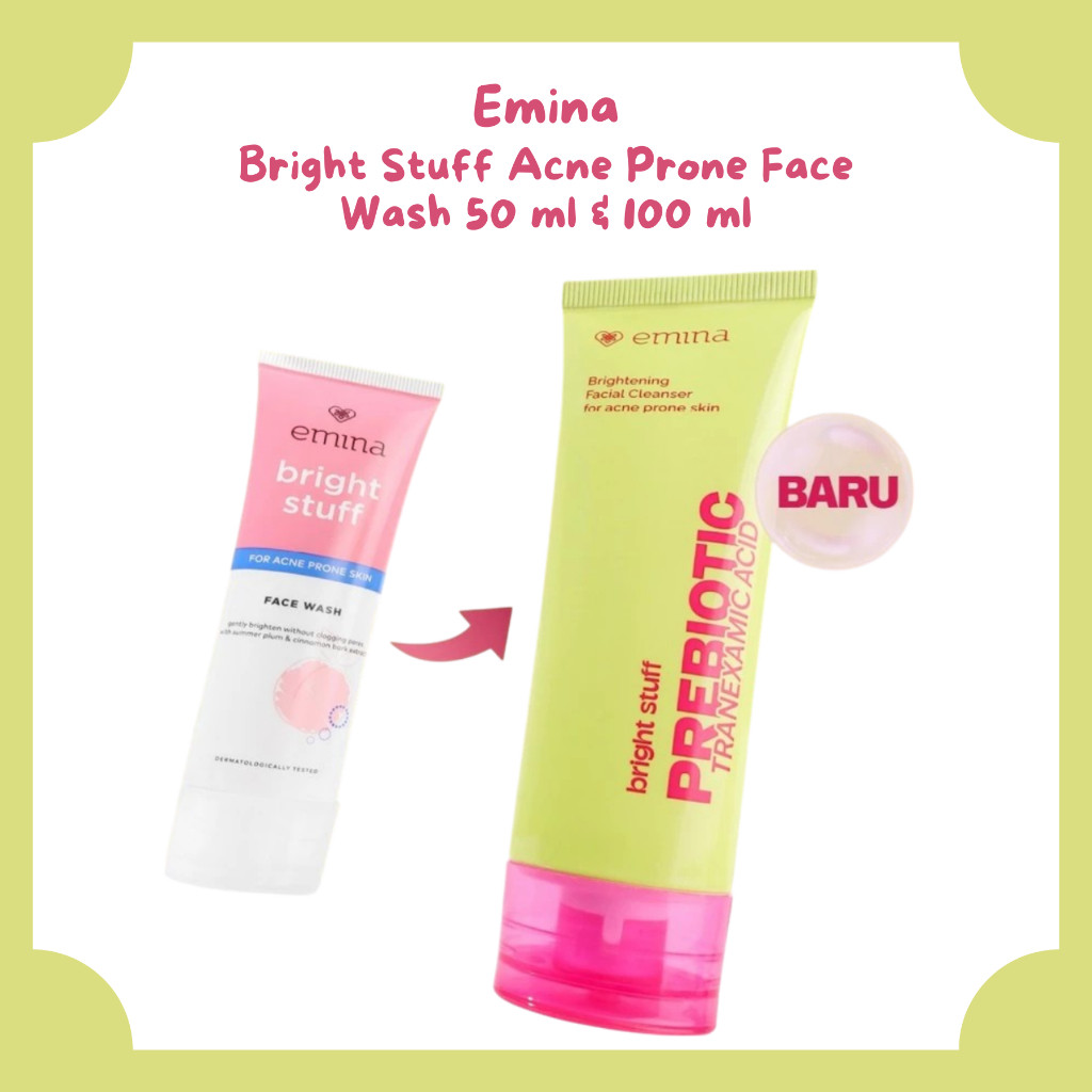 Jual Emina Bright Stuff Prebiotic Tranexamic Acid Brightening Face Wash ...