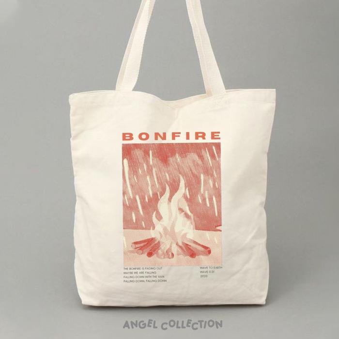 Jual Tas Tote Bag 100% Kanvas Wave To Earth Aesthetic Ukuran 30x40 ...