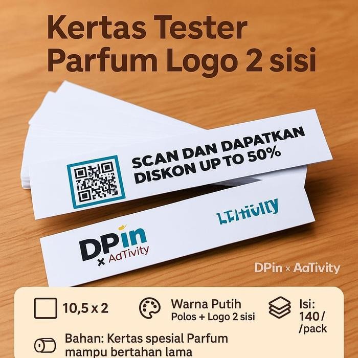 Jual Kertas Tester Parfum Logo 2 Sisi | Ukuran 10,5 x 2 cm | Isi 140 ...