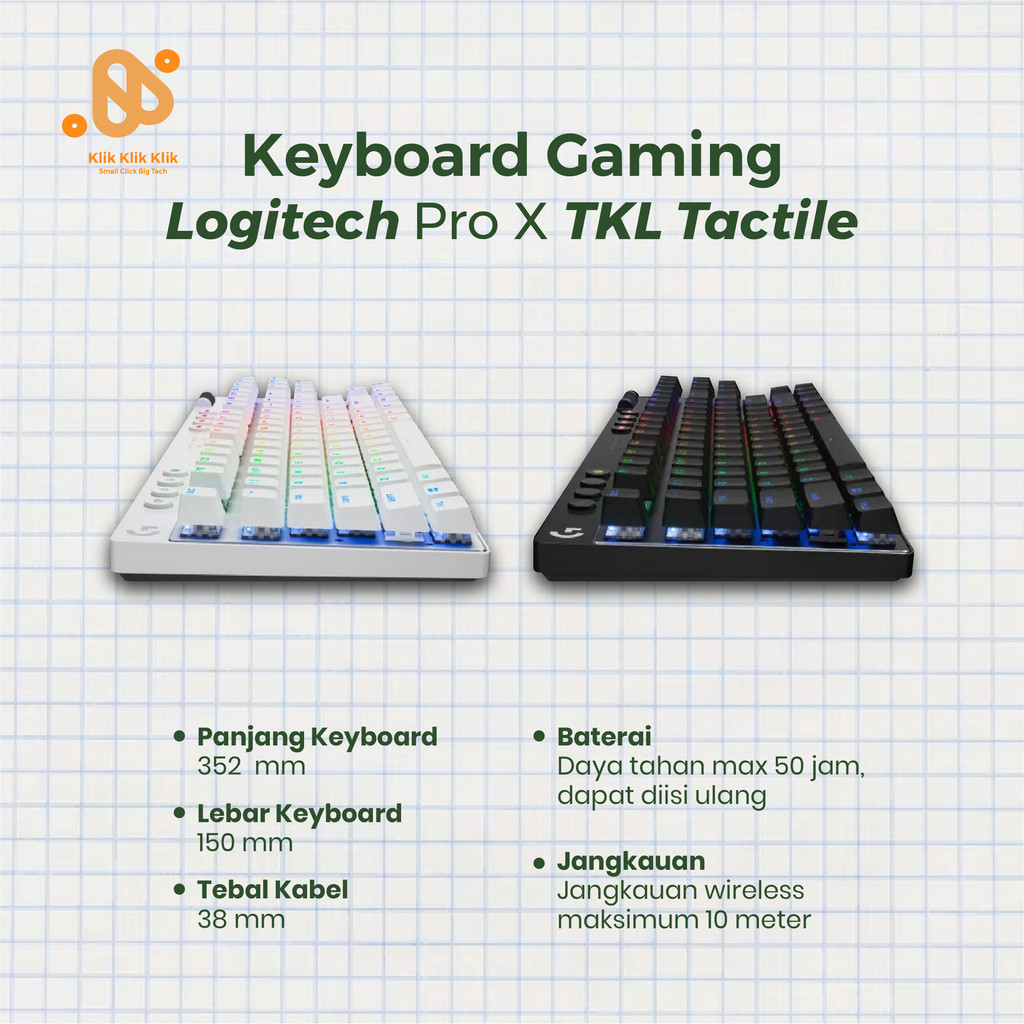 Jual Logitech PRO X TKL Lightspeed Keyboard Gaming Wireless Tactile RGB ...