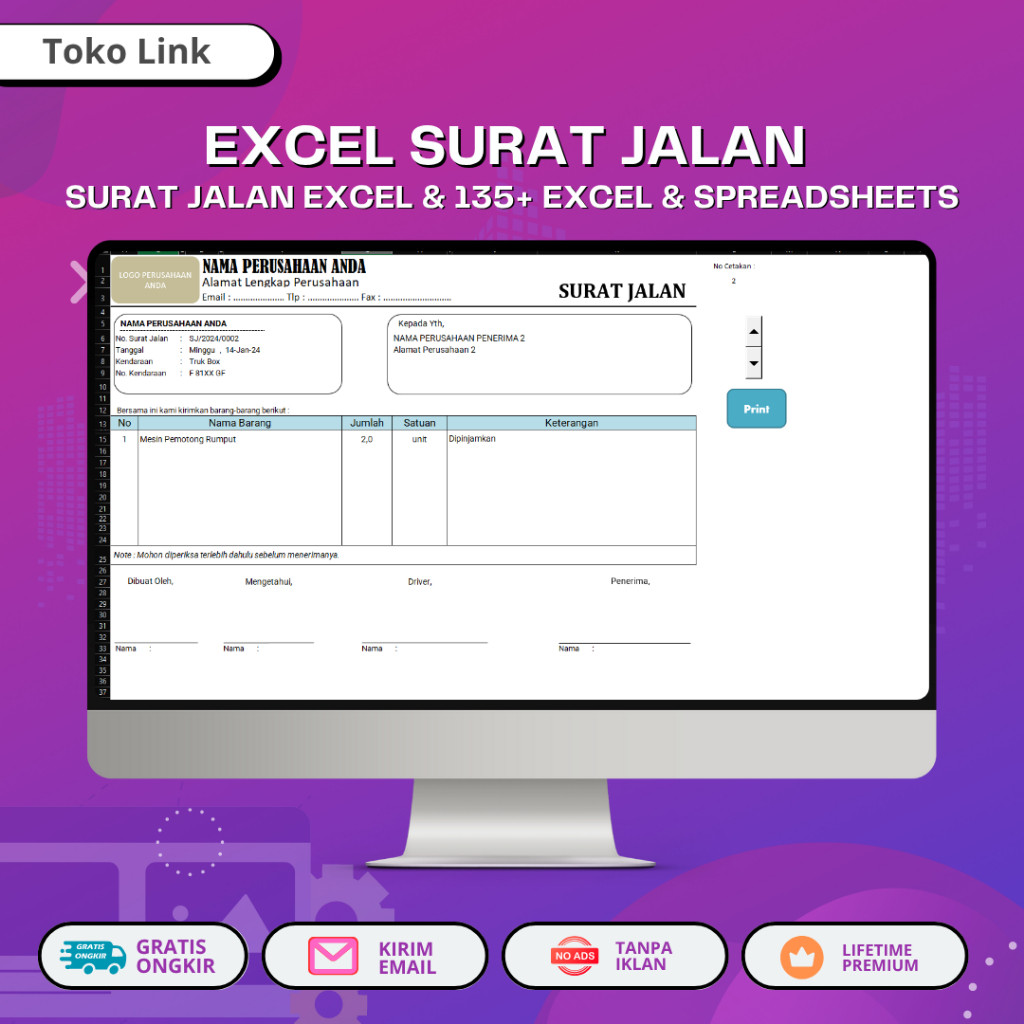 Jual Surat Jalan Excel Templates & Spreadsheets Terbaru | Shopee Indonesia