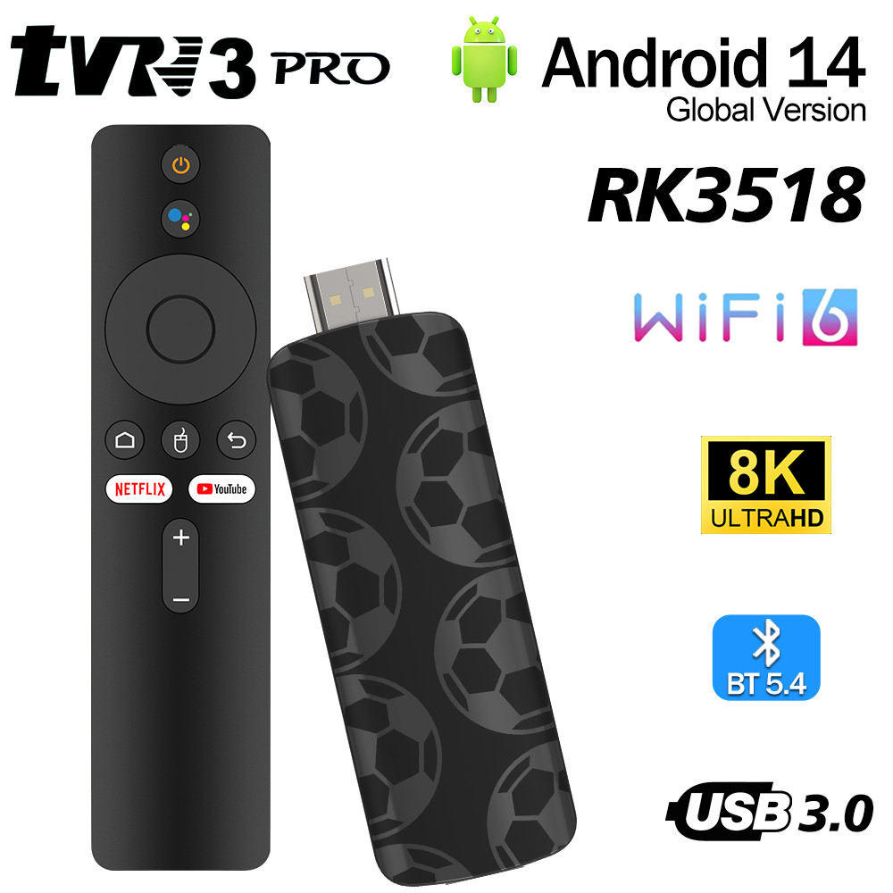 Jual TVR3 PRO Mini TV Stick Android 14 Rockip RK3518 Smart TV Box 2GB ...