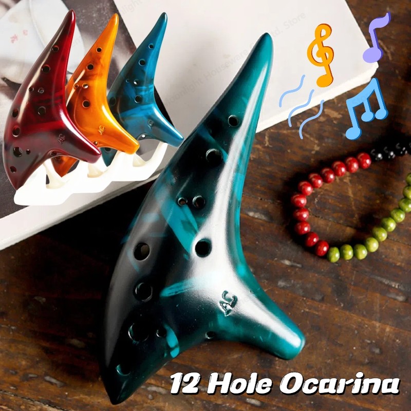 Jual 12 Hole Ocarina Ceramic Alto C Tone Professional Ocarina ...