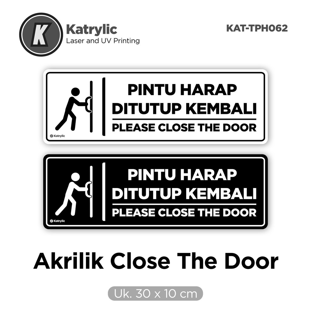 Jual Close The Door Sign Katrylic / 30 x 10 cm / Akrilik Pintu Tutup ...