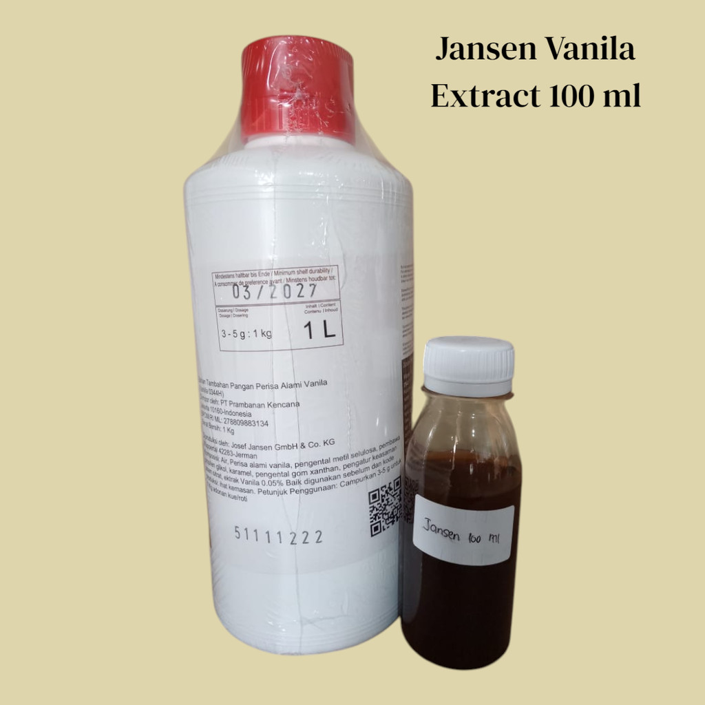 Jual Vanilla vanila vanili extract essence cair Jansen 100ml 100 ml ...
