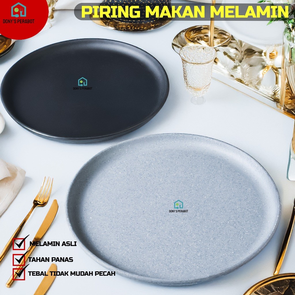 Jual Piring Bulat Melamin Asli 100% (Motif Granit) 9/10 Inch Tebal ...
