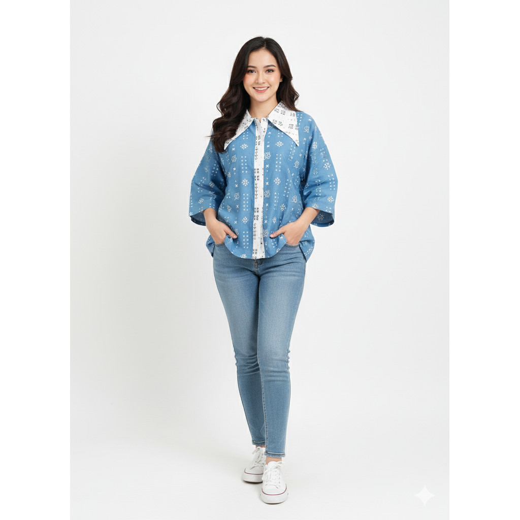 Jual MARGARIA BATIK - Blus Niscita Bahan Katun - Blus Batik Cap Wanita ...