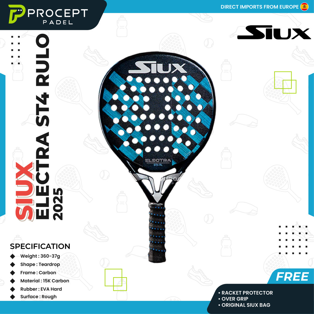 Jual SIUX ELECTRA ST4 RULO (2025) Carbon 15K by Franco Stupaczuk Padel ...
