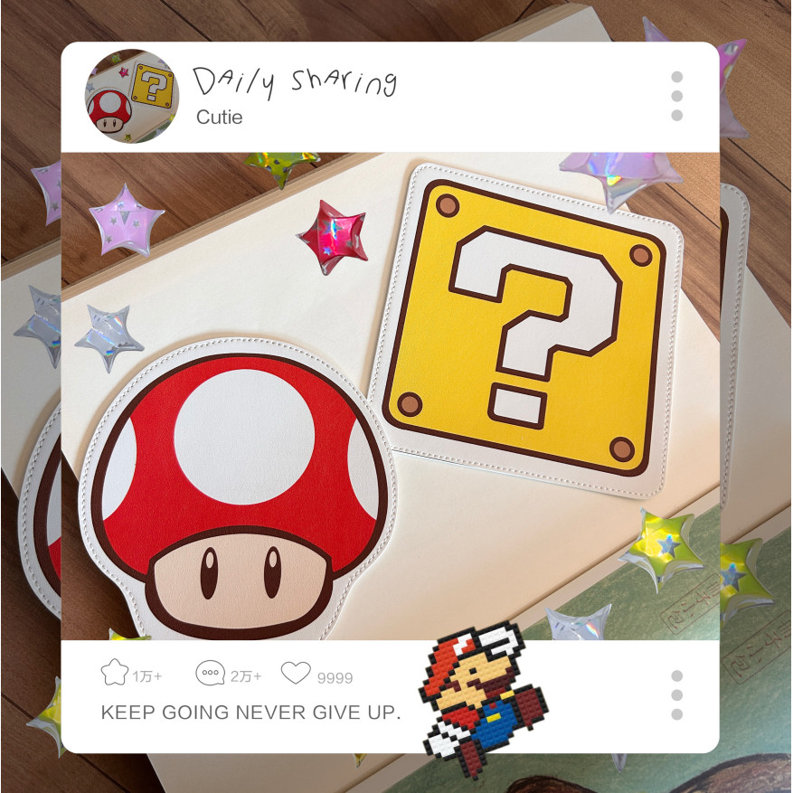 Jual Mouse Pad Super Mario Question Mark & Mushroom – Bahan Rubber ...