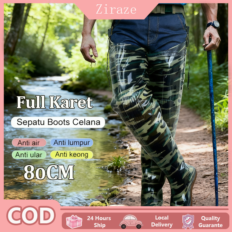 Jual 80CM Sepatu Boots Panjang Lama - Full Karet Tahan - Anti Air Dan ...