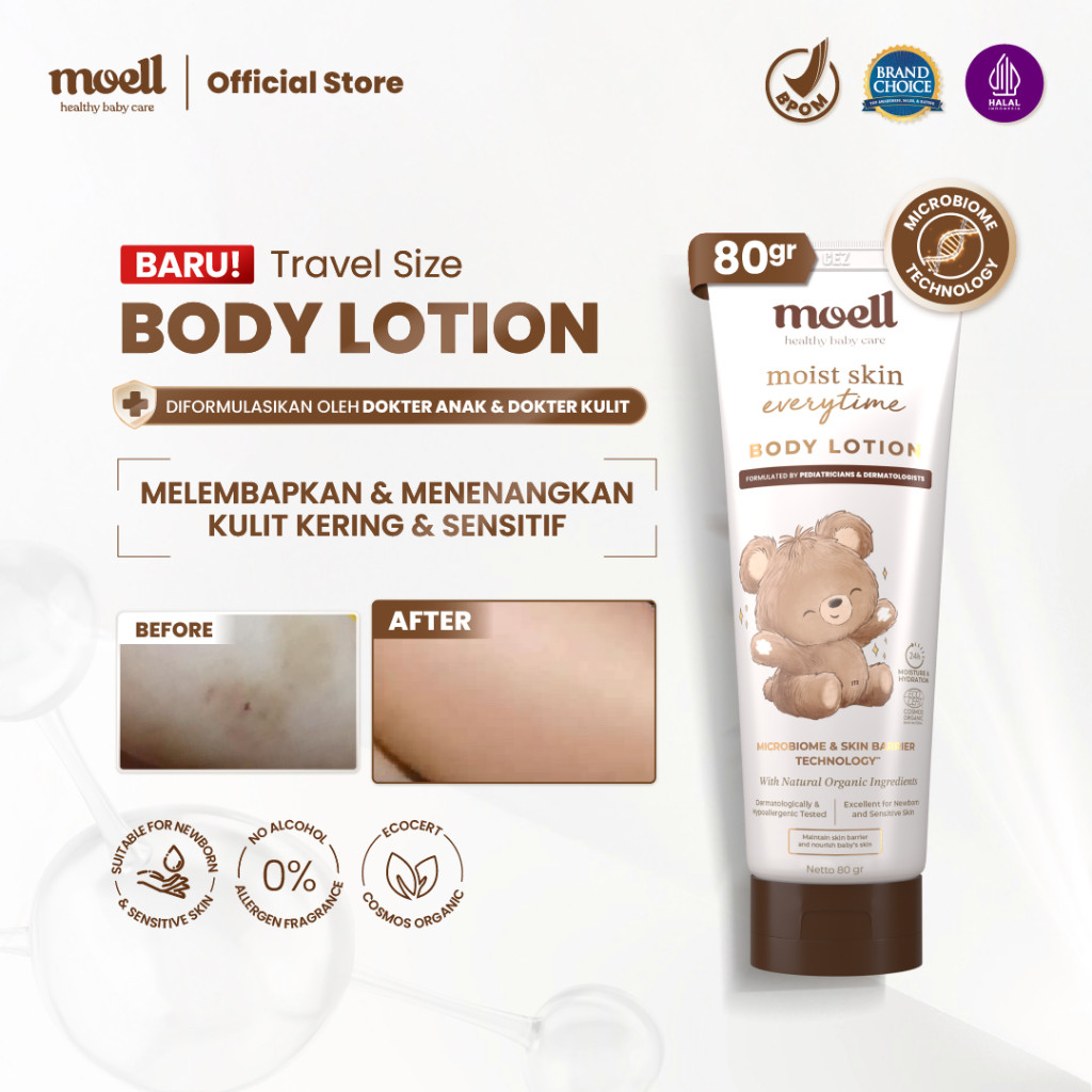 Jual [Travel Size 80gr] Moell Body Lotion Bayi - Melembapkan Kulit ...