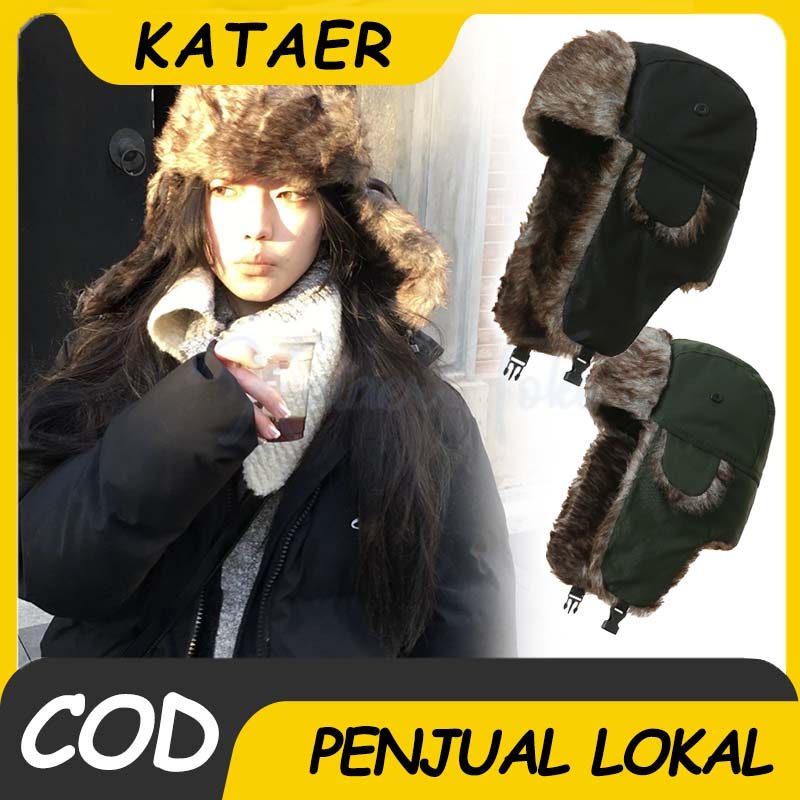 Jual Topi Ushanka Russian Hat Bomber Bulu Topi Musim Dingin Lembut ...