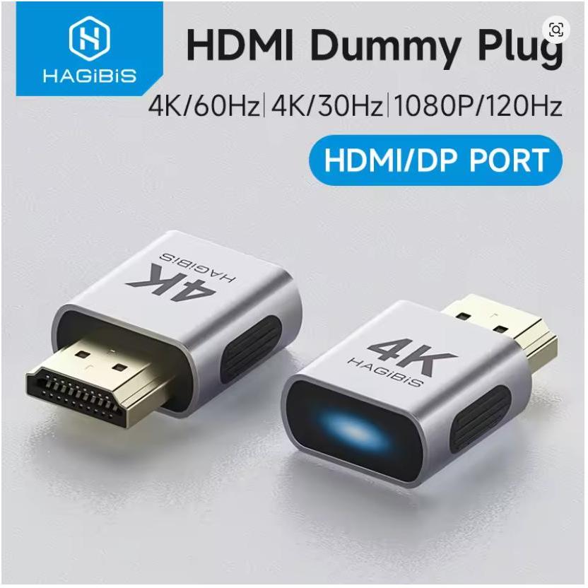 Jual HAGIBIS 4K HDMI DUMMY PLUG DisplayPort EDID EMULATOR PLUG HEADLESS ...