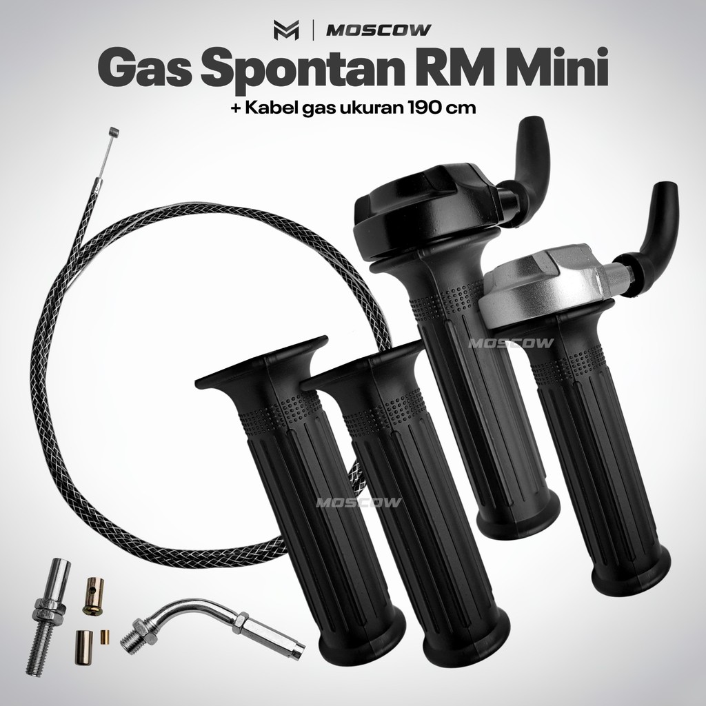 Jual GAS SPONTAN RM MINI + KABEL GAS SERAT KARBON 190CM + HAND GRIP SET ...