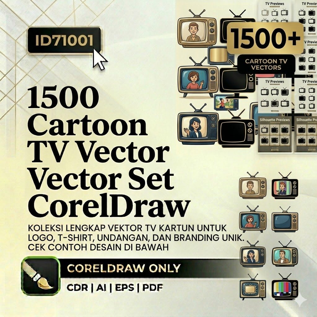 Jual ID71001 - 1500 Cartoon Tv Vector Colletion CorelDraw | Shopee ...