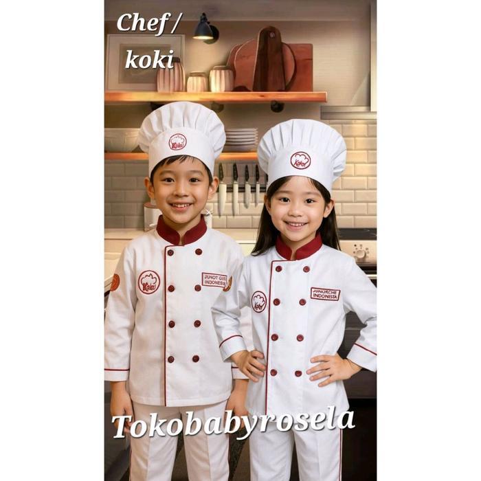 Jual Baju Profesi Koki / Chef Anak Fashion - Size 1 (4 tahun) | Shopee ...