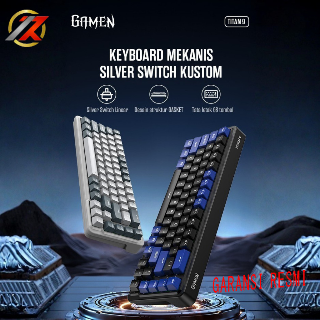 Jual GAMEN TITAN 9 Silver Switch Gaming Mechanical Keyboard | Shopee ...