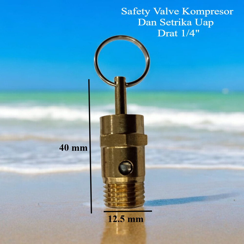 Jual Safety Valve Kuningan Drat 1/4” | Katup Pengaman Tekanan Angin ...