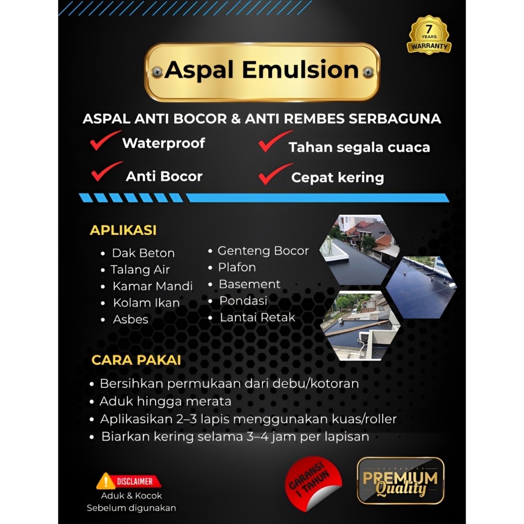 Jual Aspal Cair Emulsi Anti Bocor Anti Rembes Pelapis Dak Atap Dinding ...