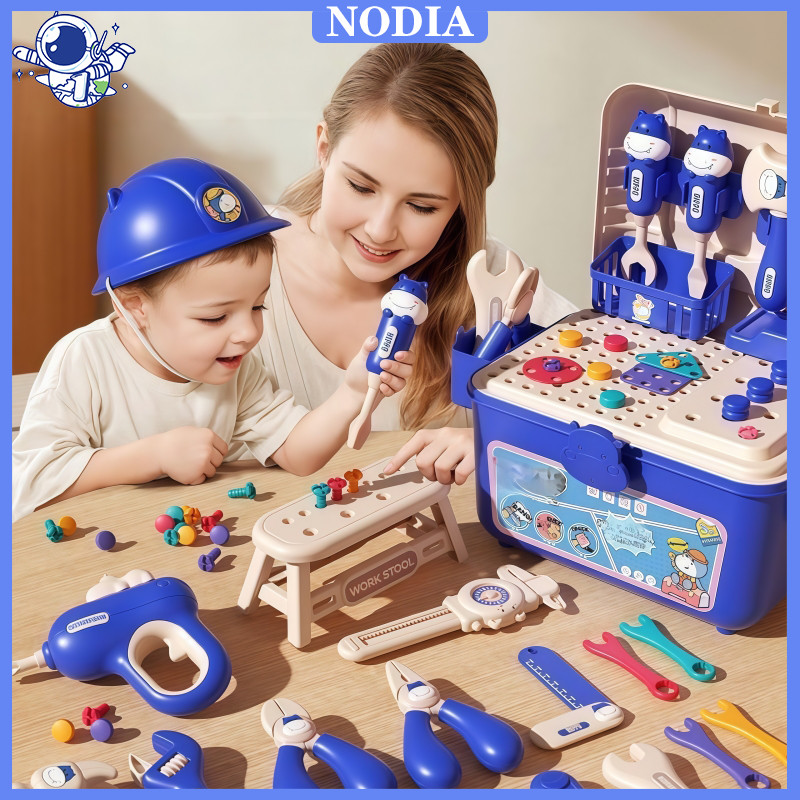 Jual Nodia Toys 244Pcs Mainan Anak Tool Box Set Mainan Perbaikan Sekrup ...
