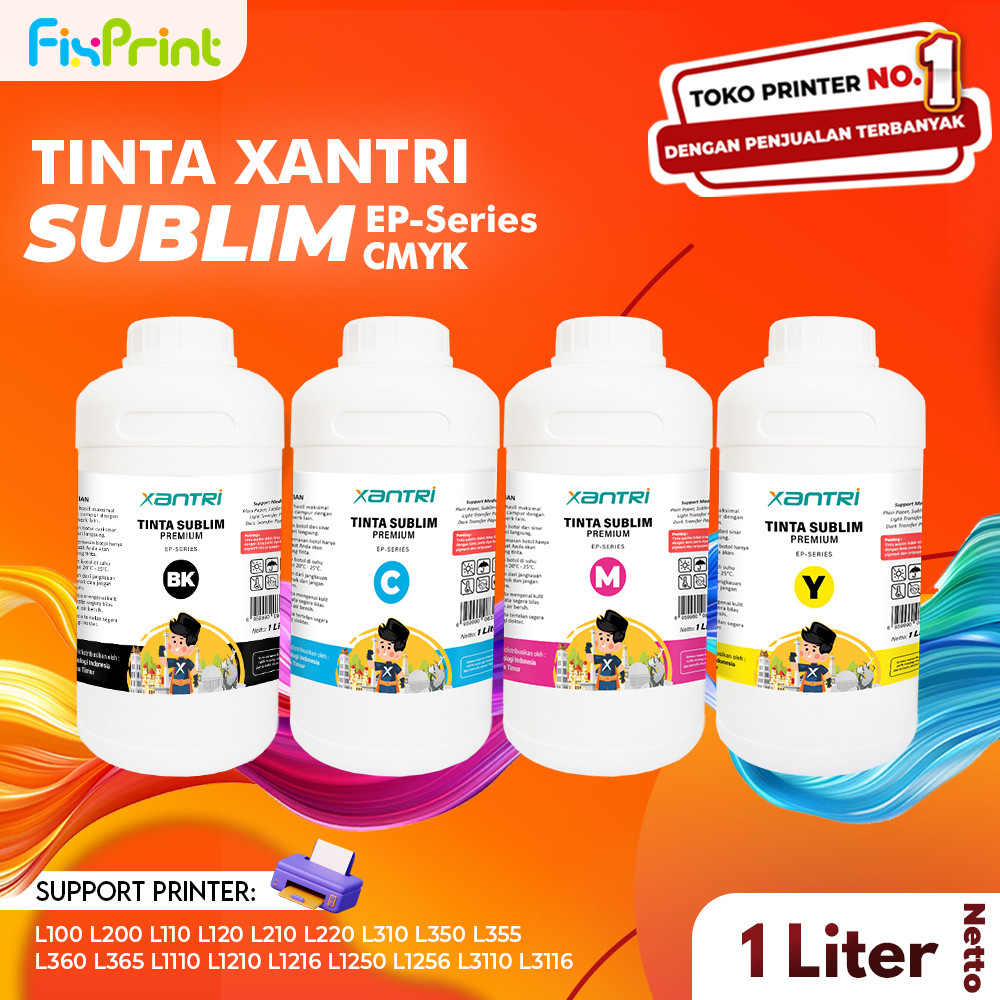 Jual Tinta Xantri Original Sublim CMYK 1 Liter Tinta Refill Printer Ink ...