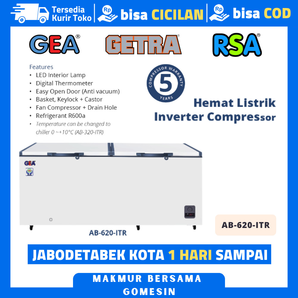 Jual Chest Freezer GEA Ab-620-Itr Chest Freezer Inverter 500 Liter ...