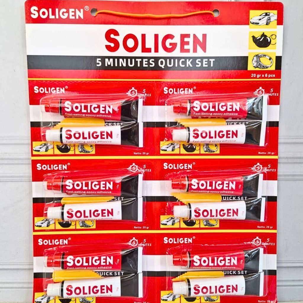 Jual Lem Besi Epoxy Adhesive Soligen Clear / Black 5 menit/Lem Epoxy 5 ...