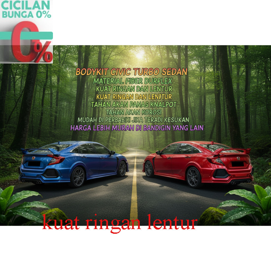 Jual cicilan 0% bodykit honda civic turbo sedan 2016 2017 2018 2019 ...