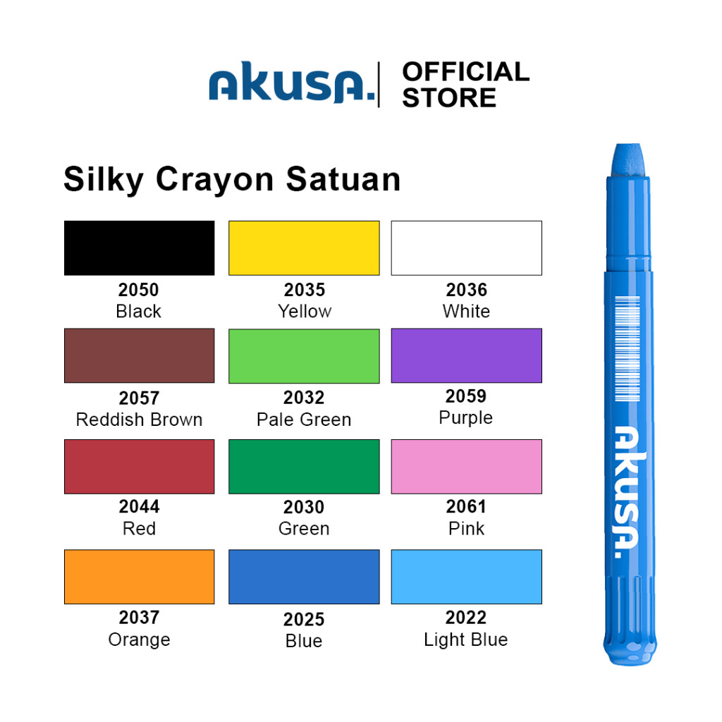 Jual AKUSA Silky Crayon Refill Satuan Krayon Mewarnai Model Putar Warna ...