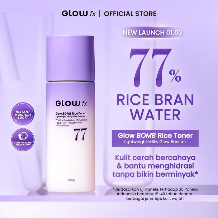 Jual GLOW FX Glow Bomb Rice Toner 100ml – Mencerahkan dan meratakan ...