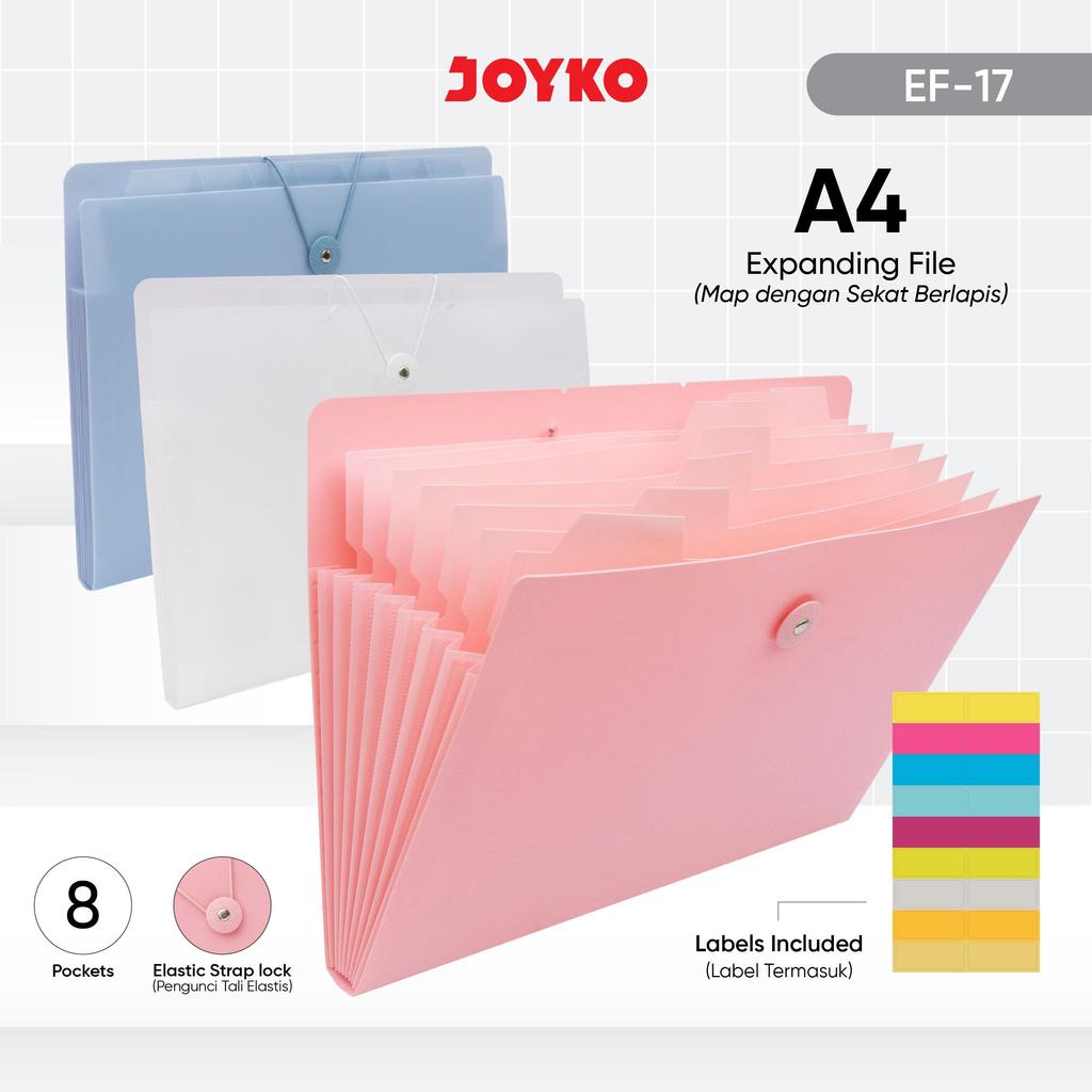 Jual JOYKO Expanding File Map Organizer Sekat Berlapis EF-17 Ukuran A4 ...