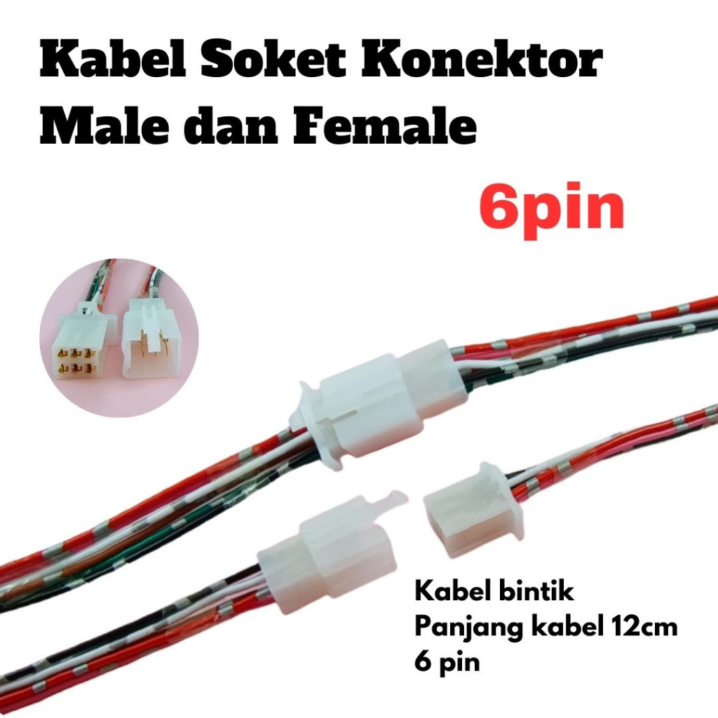 Jual Soket Sambung Kabel 6 pin Konektor Nilon Cable Socket Nylon ...
