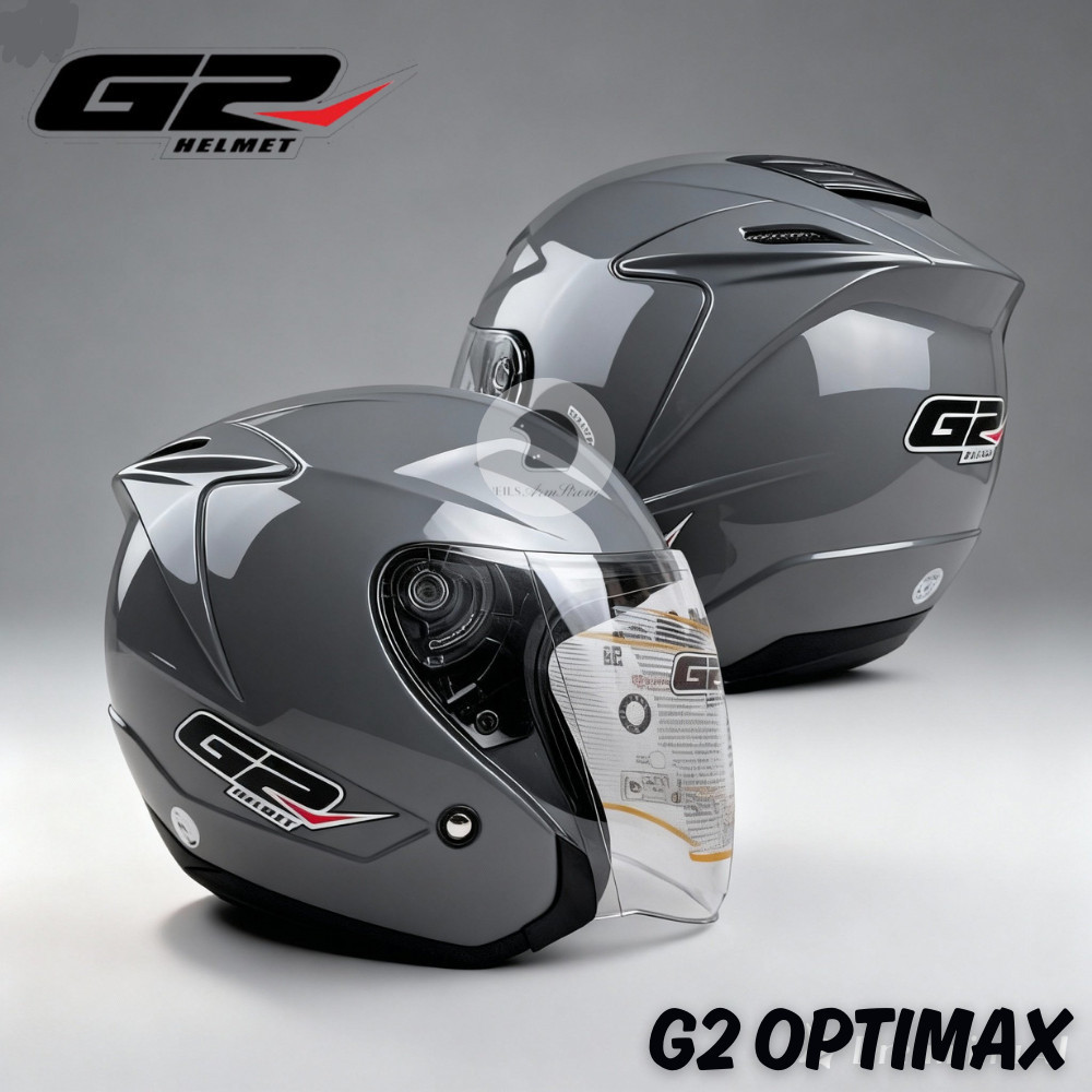 Jual HELM G2 OPTIMAX GREY GLOSS | HELM HALF FACE | MODEL INK DYNAMIC ...