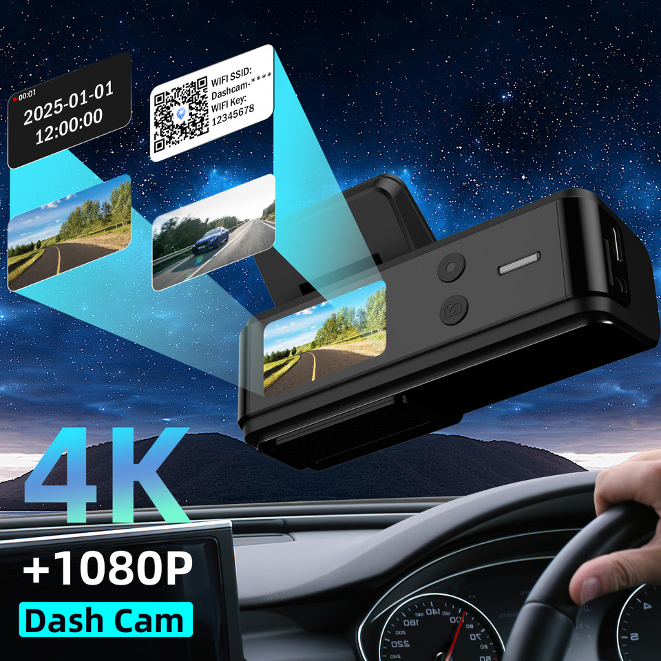 Jual QOZ 4K UHD Dash Cam WIFI Car DVR Front and Rear Dual Lens Auto Car ...