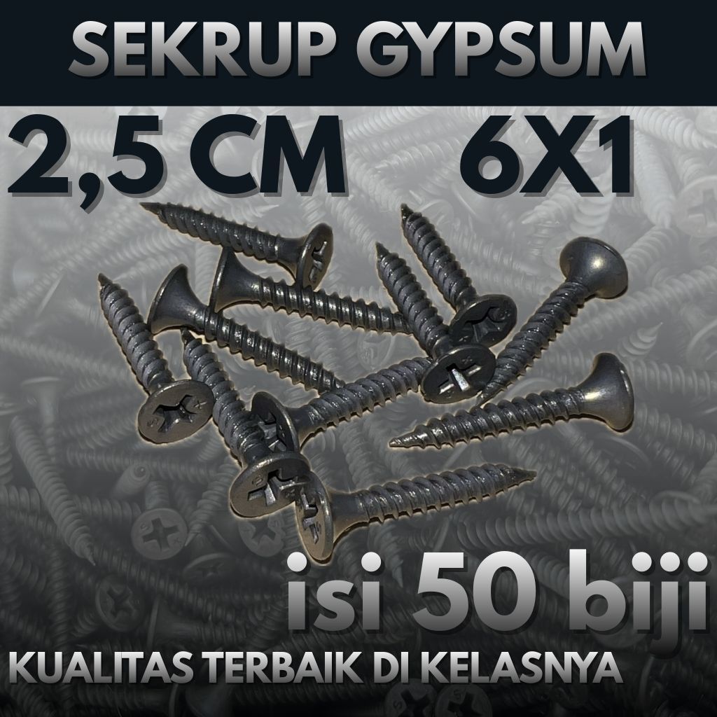 Jual Sekrup Gypsum 6x1 (Isi 50 biji) - Skrup Galvalume / Sekrup plafon ...