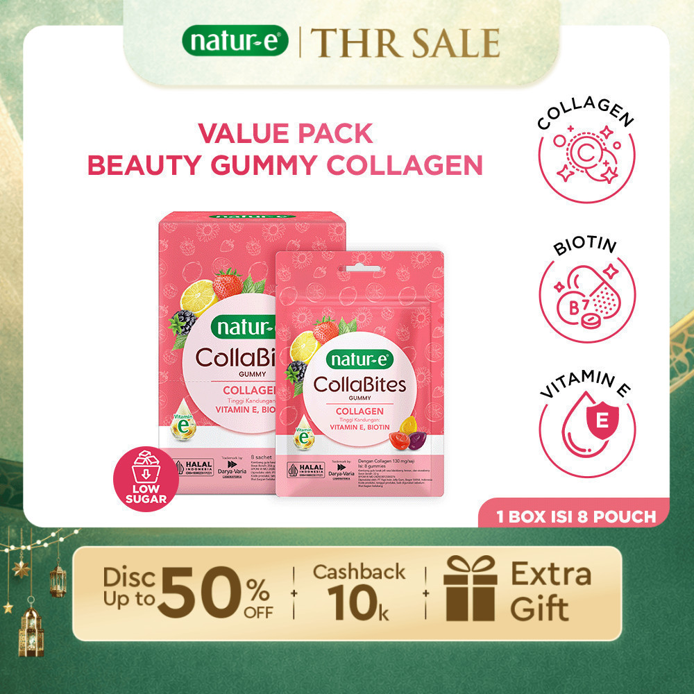 Jual Natur-E CollaBites Gummy Collagen with Vitamin E & Biotin 1 Box ...