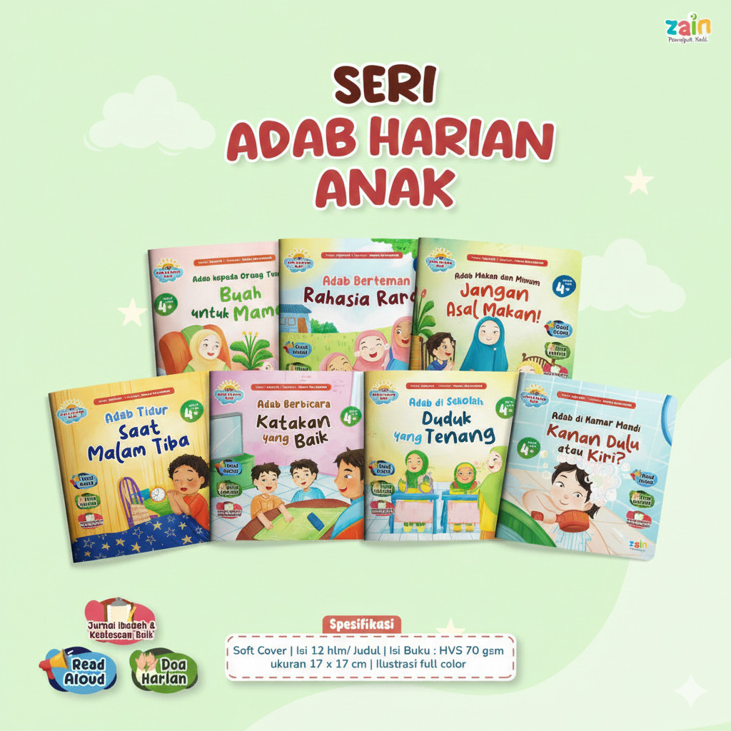 Jual Isi 7 Buku Seri Adab Harian Berkarakter Hebat Akhlak Akhlaq Islami ...