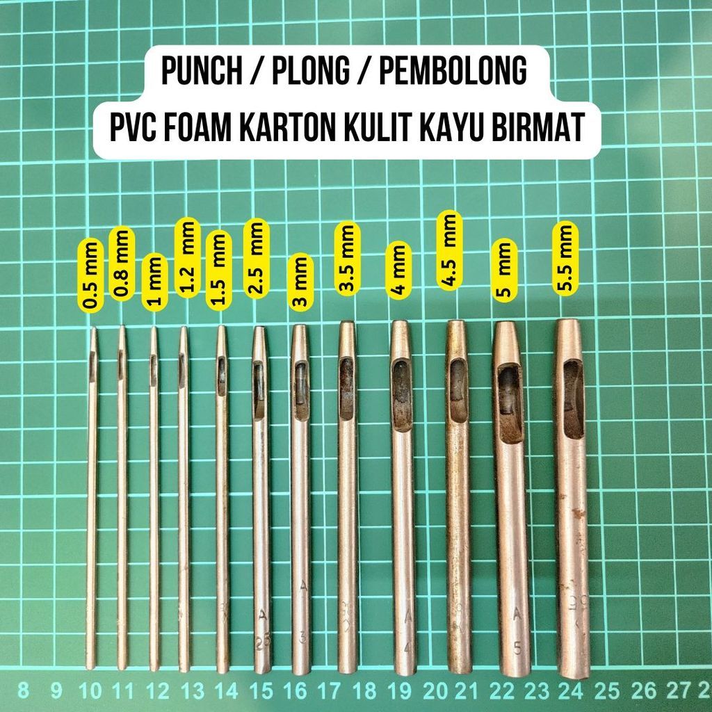 Jual JAGO JAHIT 0.5-20mm PAKU PLONG / PUNCH PELUBANG PEMBOLONG SABUK ...