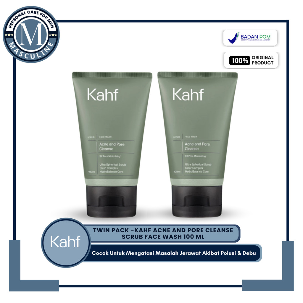 Jual Kahf Acne and Pore Cleanse Scrub Face Wash 100 ml - Twin Pack (2 ...