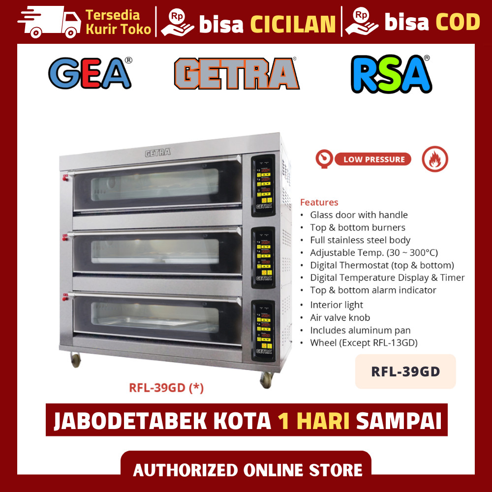 Jual OVEN GETRA 3 DECK 9 TRAY RFL 39GD PEMANGGANG ROTI KUE GARANSI ...