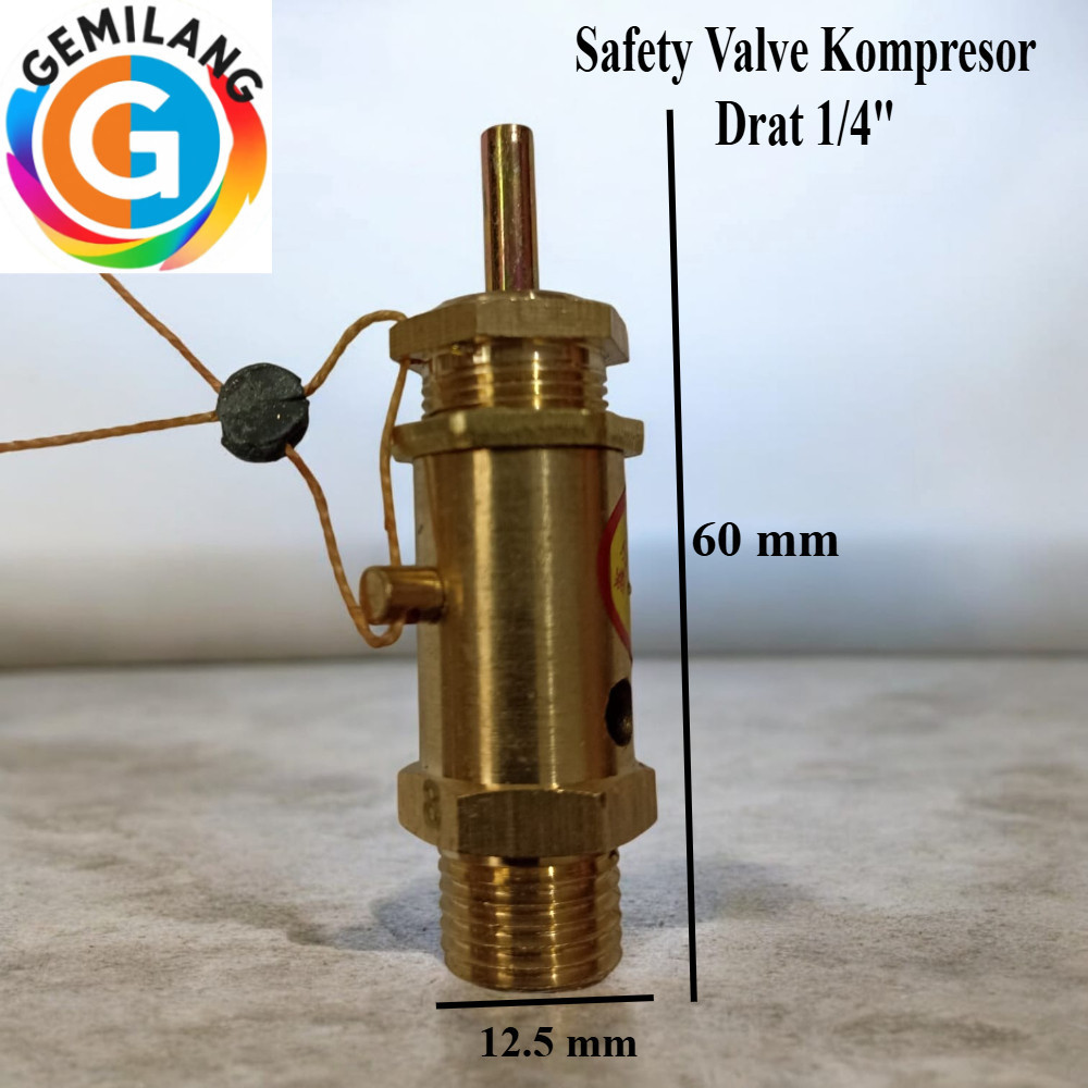 Jual Safety Valve Kompresor Drat 1/4” Type Panjang | Katup Pengaman ...