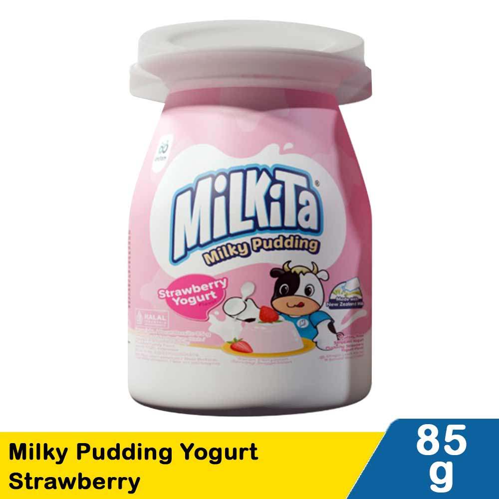 Jual MILKITA MILKY PUDDING YOGURT STRAWBERRY 85g | Shopee Indonesia