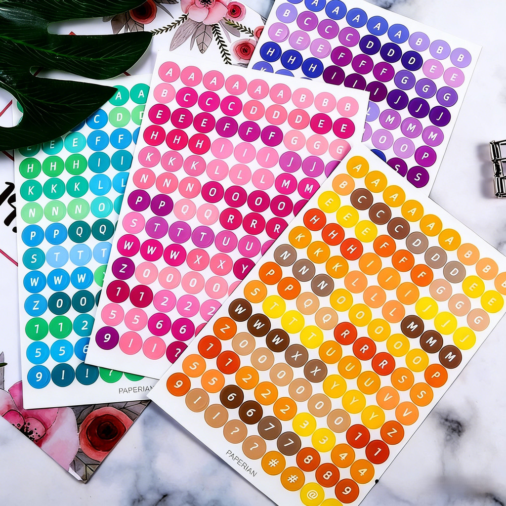Jual Sticker Titik Huruf Angka Gradasi Angka Minimalis, Stiker ...