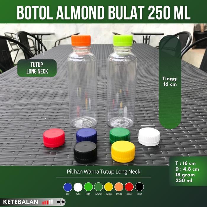 Jual Isi 100 Pcs Botol Almond 250 ml LN / Botol Plastik 250 ml LN ...