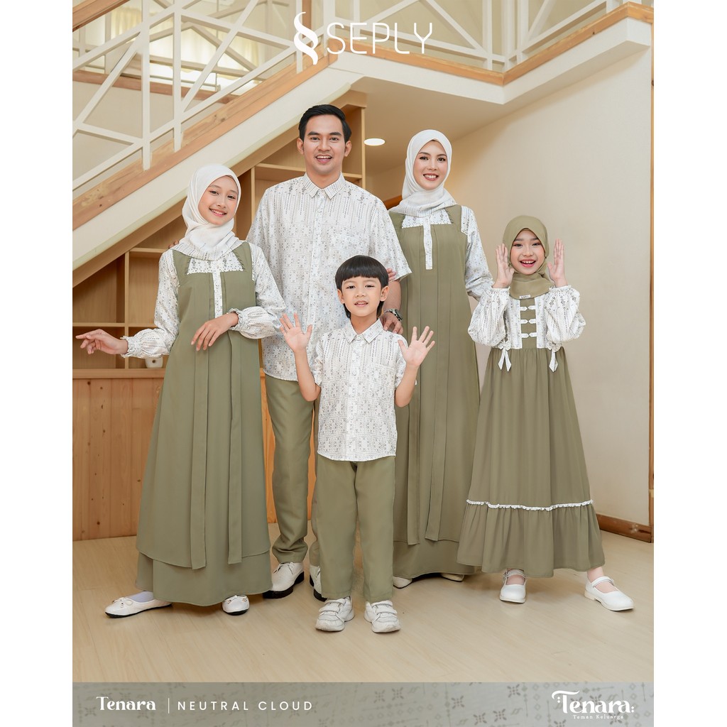 Jual SEPLY Sarimbit Seragam Lebaran 2026 Keluarga TENARA Neutral Cloud ...